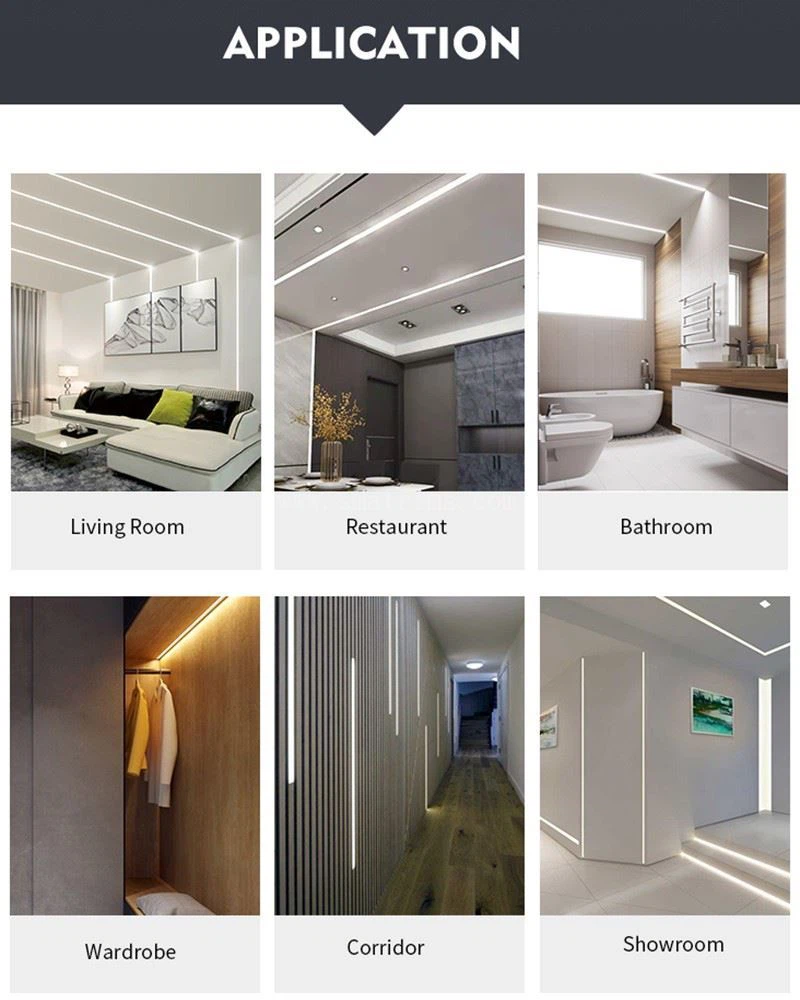 Alu Recessed Aluminum Extrusion Channel Linear Light LED Profiles with ...